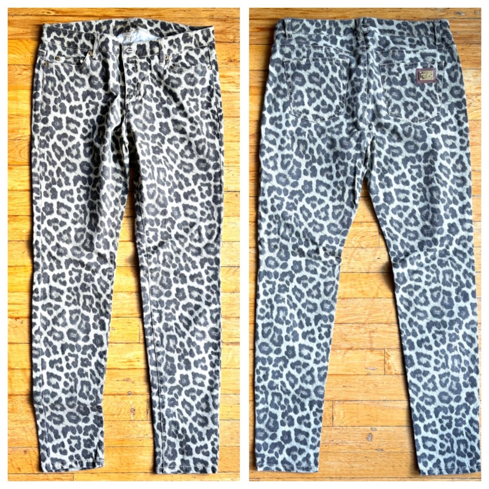 Michael Kors Vintage Leopard Print Skinny Jeans Brown… - Gem